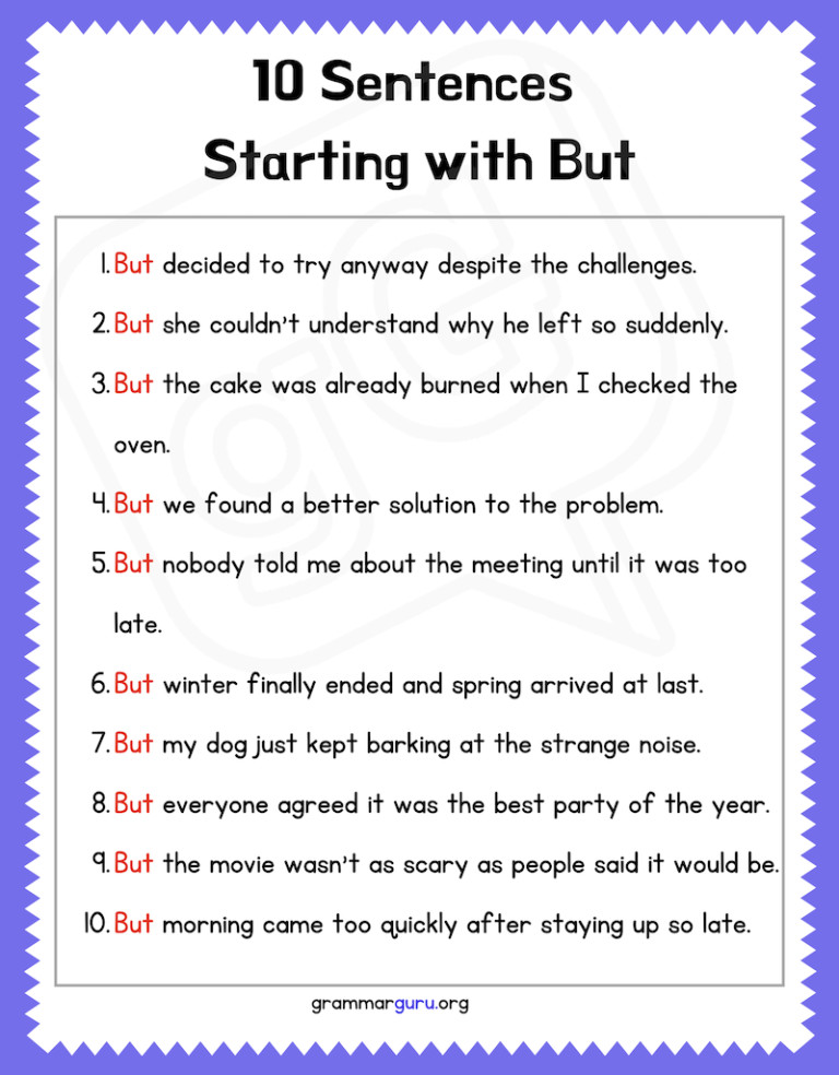 How Can You Start a Sentence with But? - Grammar Guru
