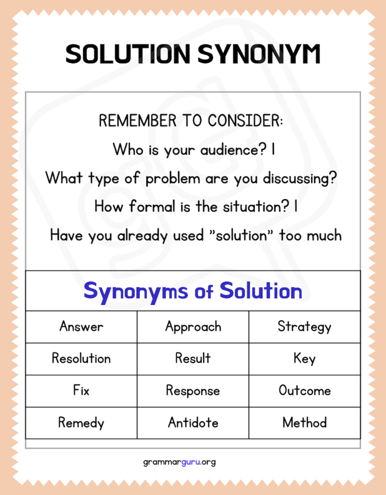 Solution Synonym: Finding the Perfect Word Alternative - Grammar Guru